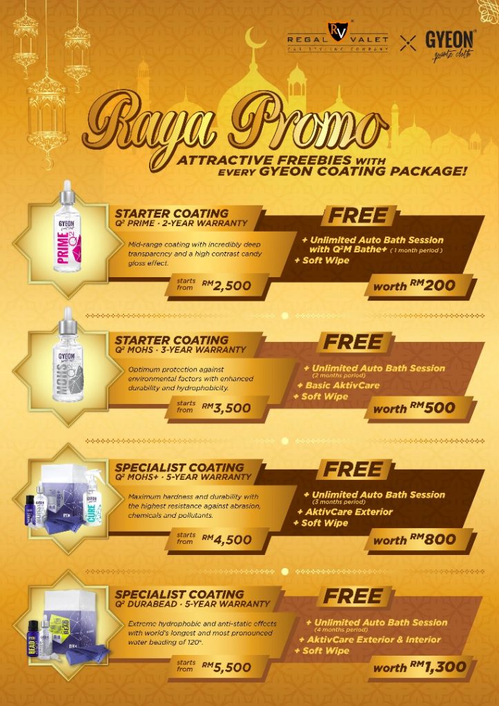 2017 Raya Promo Freebies & Special Coating Packages • REGAL VALET | blog